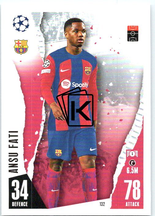 Fotbalová kartička 2023-24 Topps Match Attax UEFA Club Competitions 132 Ansu Fati FC Barcelona ...