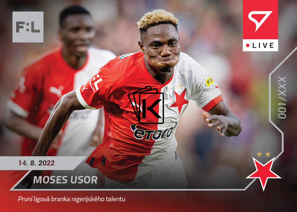 fotbalová kartička SportZoo 2022-23 Live L-015 Moses Usor SK Slavia ...