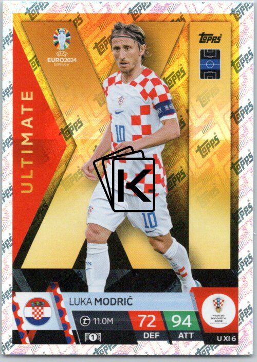 fotbalová karta Topps Match Attax EURO 2024 Ultimate XI6 Luka Modrić ...