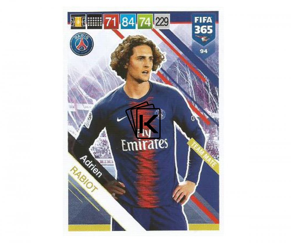 Fotbalová kartička Panini FIFA 365 – 2019 Team Mate 94 Adrien Rabiot ...