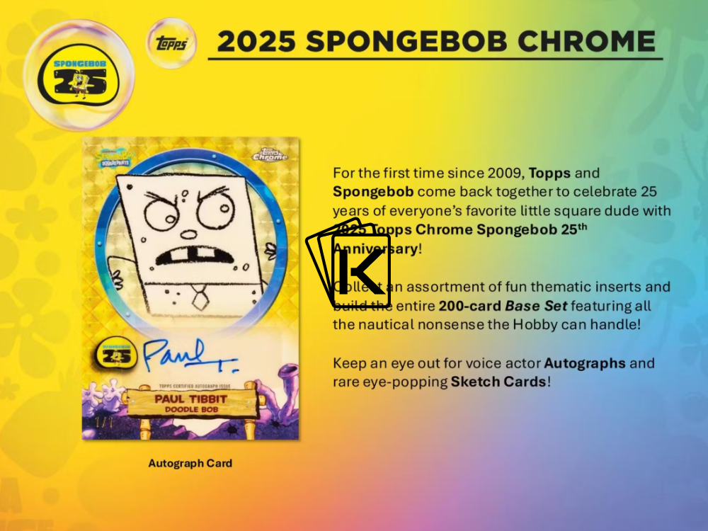 Předprodej 2025 Topps SpongeBob Chrome 25th Anniversary Hobby Box ...