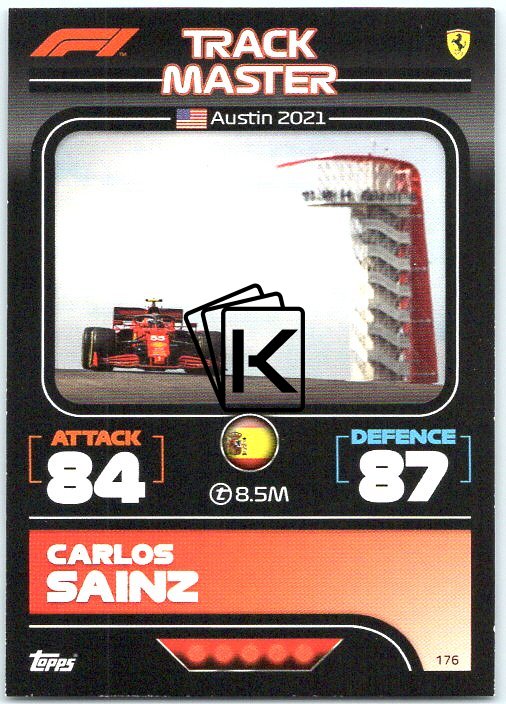 2022 Topps Formule 1Turbo Attax Track Master 176 Carlos Sainz (Ferrari ...
