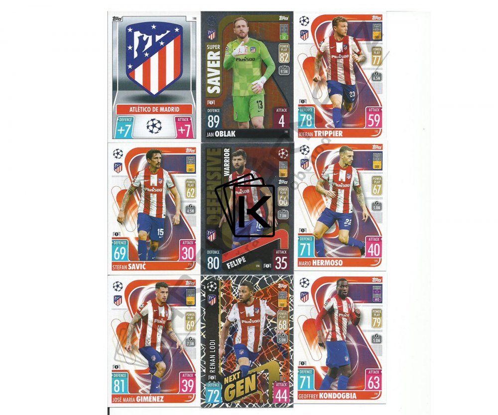 Týmový set 2021-22 Topps Match Attax UEFA Champions League Atletico de ...