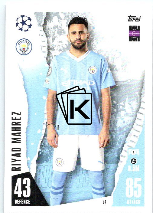 Fotbalová kartička 2023-24 Topps Match Attax UEFA Club Competitions 24 Riyad Mahrez Manchester ...