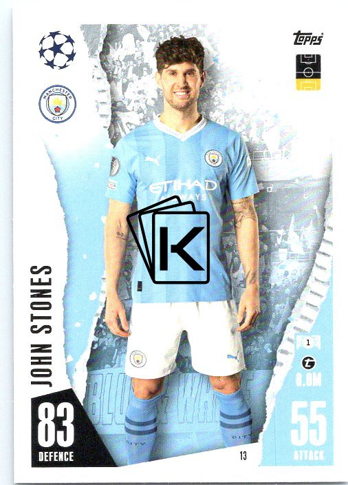 Fotbalová kartička 2023-24 Topps Match Attax UEFA Club Competitions 13 John Stones Manchester ...