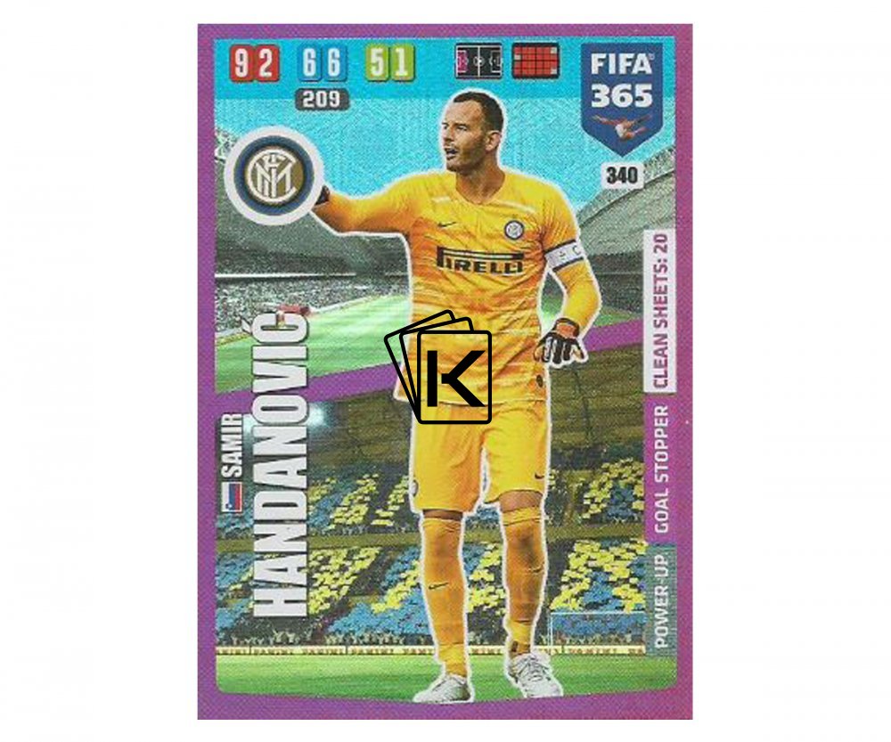 Fotbalová kartička Panini FIFA 365 – 2020 Goal Stopper 340 Samir Handanovic Inter Milan ...