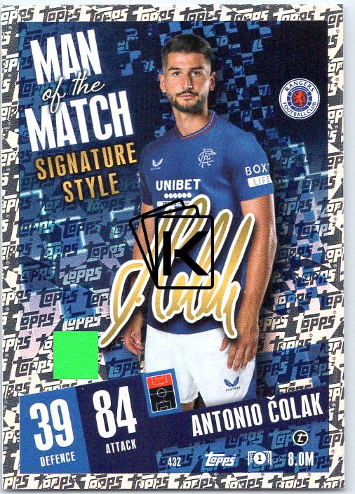 Fotbalová kartička 2023-24 Topps Match Attax UEFA Club Competitions Man of the Match Signature ...