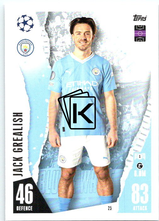 Fotbalová kartička 2023-24 Topps Match Attax UEFA Club Competitions 25 Jack Grealish Manchester ...