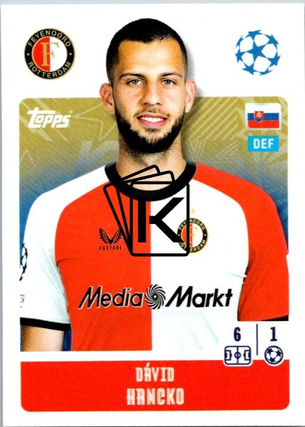 2024-25 Topps Champions League 211 Dávid Hancko(Feyenoord) :: Kartičkárna
