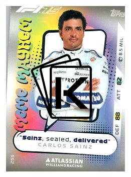 2025 Topps Turbo Attax F1 Williams Racing Meme Mayhem HP 255 Carlos ...