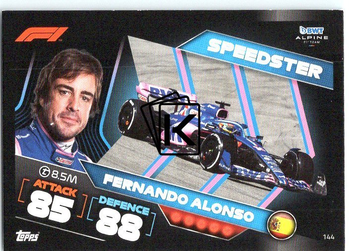2022 Topps Formule 1Turbo Attax F1 Speedster 144 Fernando Alonso ...