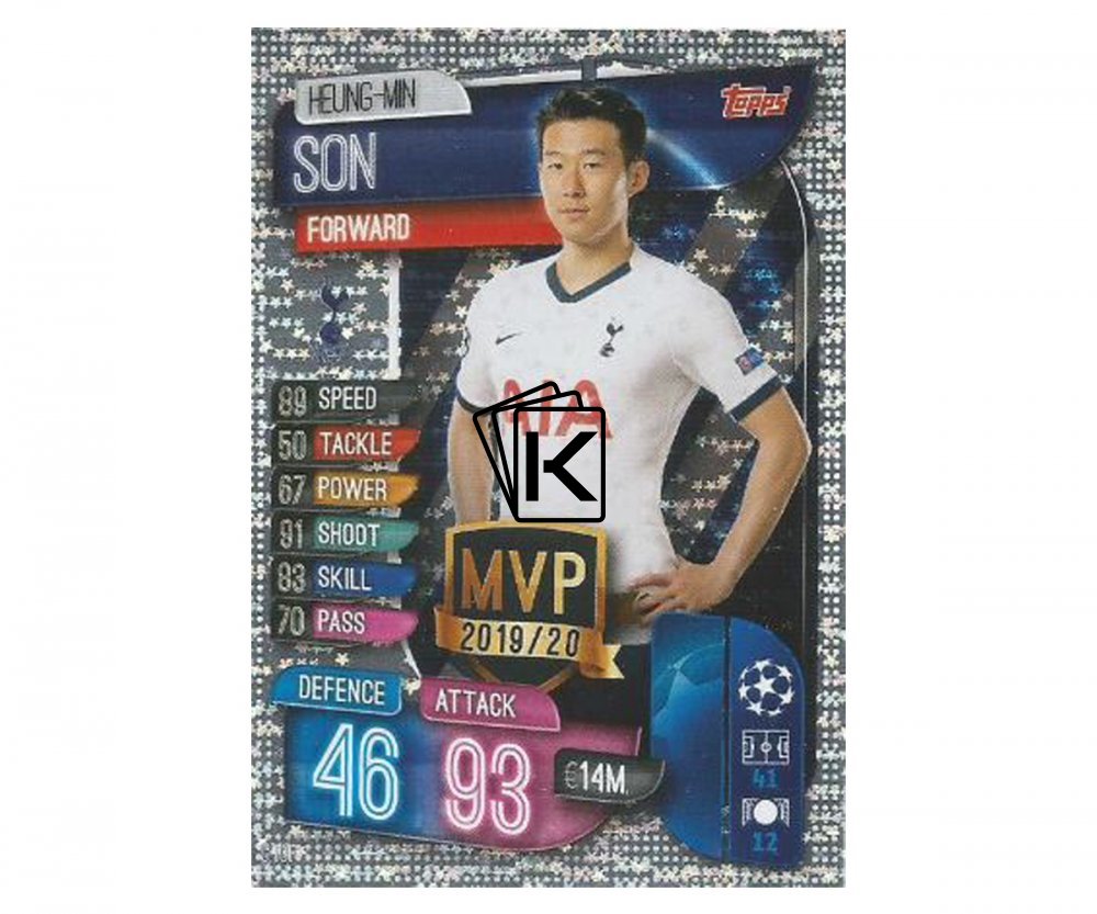 Fotbalová kartička 2019-2020 Topps Champions League Match Attax - MVP Heung Min Son Tottenham ...