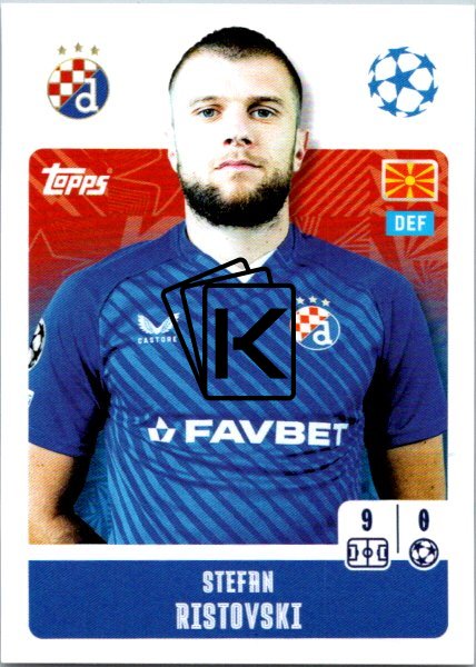 2024-25 Topps Champions League 470 Stefan Ristovski (GNK Dinamo Zagreb) :: Kartičkárna
