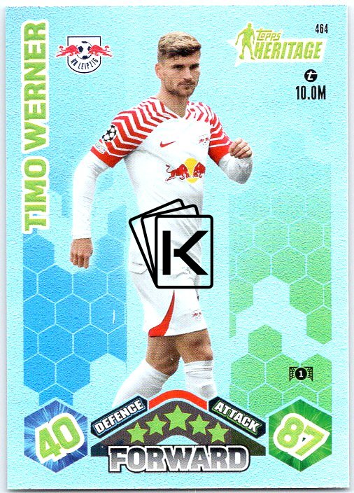 Fotbalová kartička 2023-24 Topps Match Attax UEFA Club Competitions Heritage 464 Timo Werner RB ...