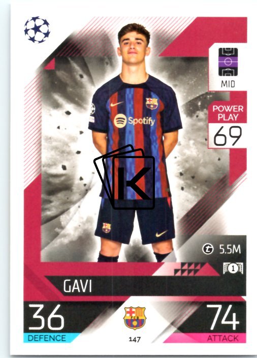 Fotbalová kartička 2022-23 Topps Match Attax UCL 147 Gavi - FC ...