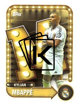 fotbalová kartička 2025-26 Topps Team set Real Madrid CF Name in Lights ...