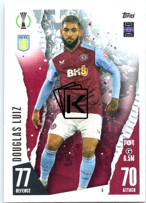 Fotbalová kartička 2023-24 Topps Match Attax UEFA Club Competitions 6 Douglas Luiz Aston Villa ...