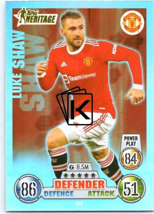 fotbalová kartička 2021-22 Topps Match Attax UEFA Champions League Heritage 462 Luke Shaw ...