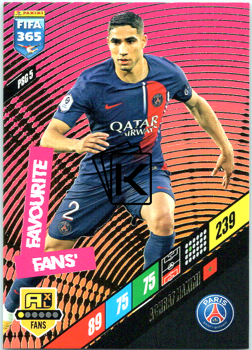fotbalová karta Panini FIFA 365 2024 Adrenalyn XL PSG5 Achraf Hakimi ...