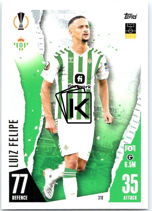 Fotbalová kartička 2023-24 Topps Match Attax UEFA Club Competitions 310 Luiz Felipe Real Betis ...