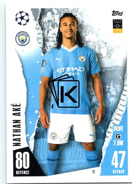 Fotbalová kartička 2023-24 Topps Match Attax UEFA Club Competitions 12 Nathan Eké Manchester ...