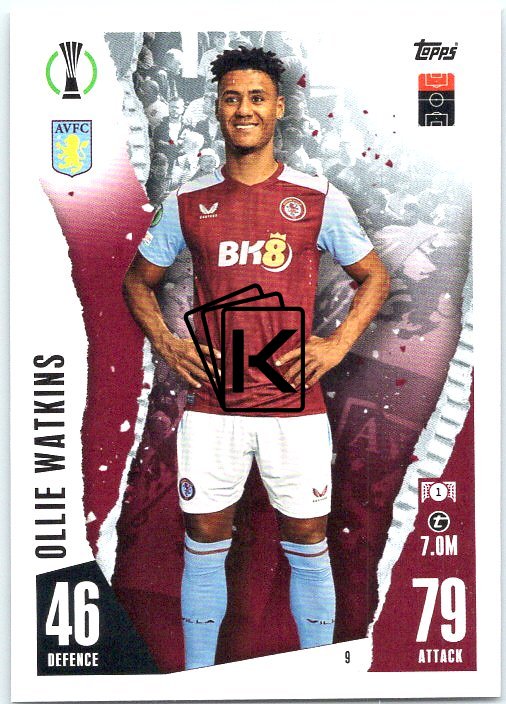Fotbalová kartička 2023-24 Topps Match Attax UEFA Club Competitions 9 Ollie Watkins Aston Villa ...