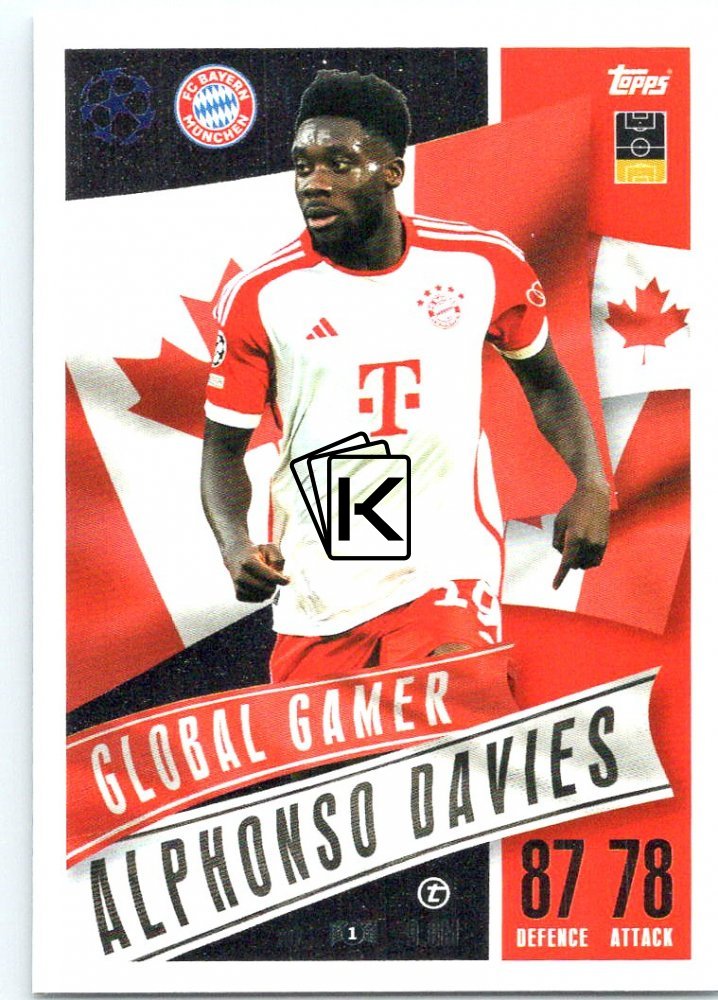 2023-24 Topps Match Attax EXTRA UEFA Club Competition Global Gamer 207 Alphonso Davies (FC ...