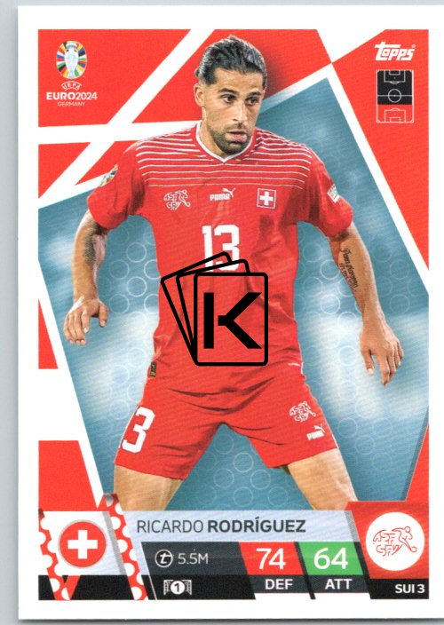 fotbalová karta Topps Match Attax EURO 2024 SUI3 Ricardo Rodríguez ... fotbalová karta Topps Match Attax EURO 2024 SUI3 Ricardo Rodríguez ...