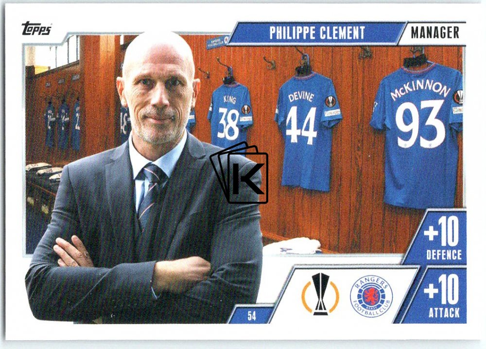 2023-24 Topps Match Attax EXTRA UEFA Club Competition Managers 54 Philippe Clement (Rangers FC ...