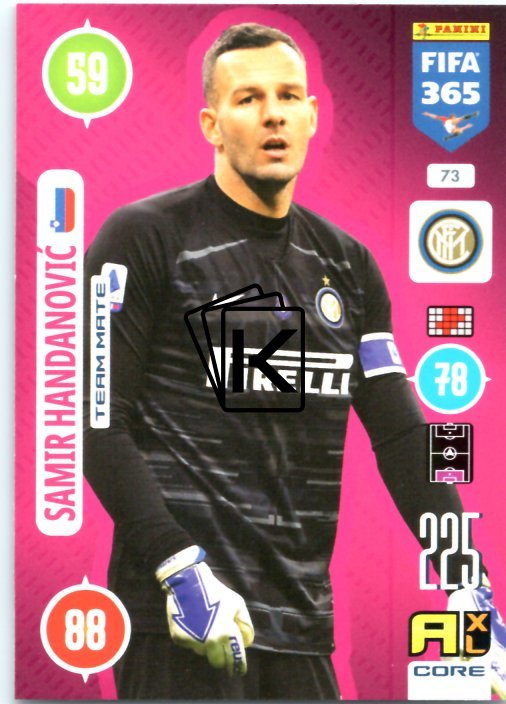 fotbalová karta Panini Adrenalyn XL FIFA 365 2021 Team Mate 73 Samir Handanovic Inter Milan ...